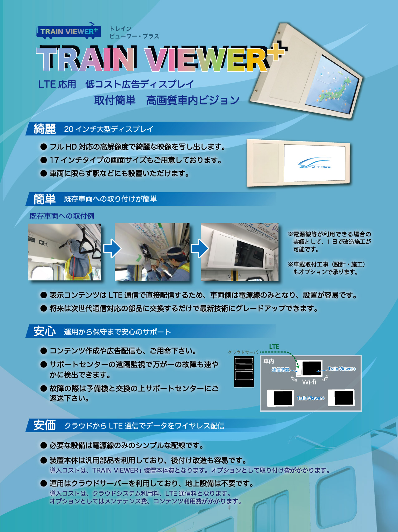 LTE対応低コスト車内ビジョン装置 TRAIN VIEWER+ - 株式会社総合車両製作所
